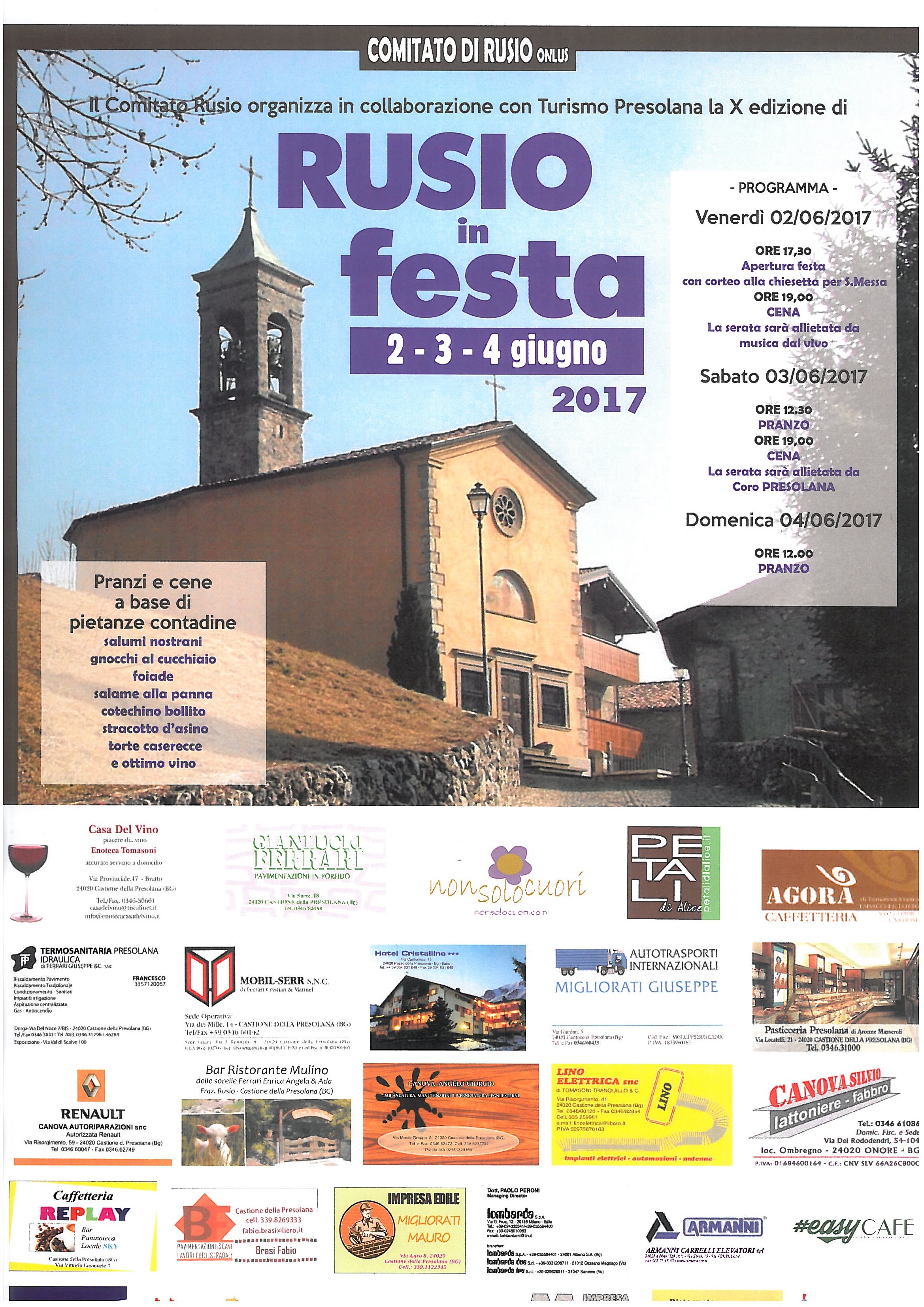 Rusio in festa - Sito ufficiale Valseriana e Val di Scalve